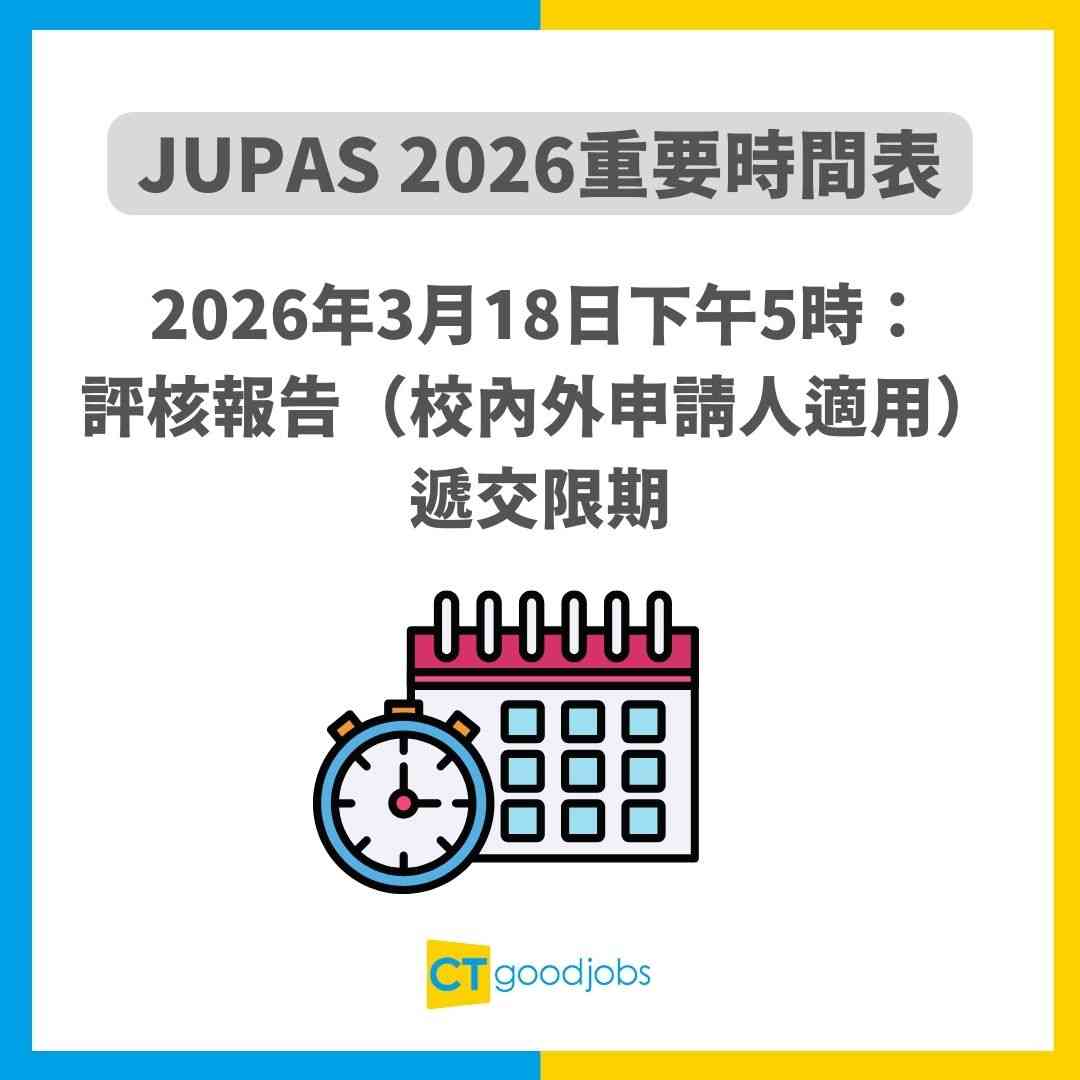 【JUPAS 2026懶人包】報名日期/重要申請時間表/收生計分要求
